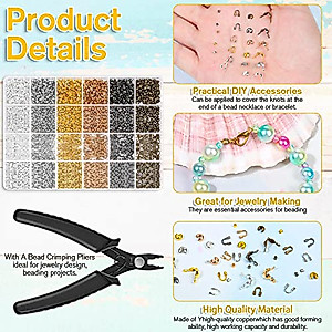 2220 Pieces Crimp Beads for Jewelry Making, Acejoz Knot Covers, Crimp Bead Covers, Crimp Tubes and Wire Guardians with Crimping Pliers for DIY Jewelry Bracelets Necklaces Making