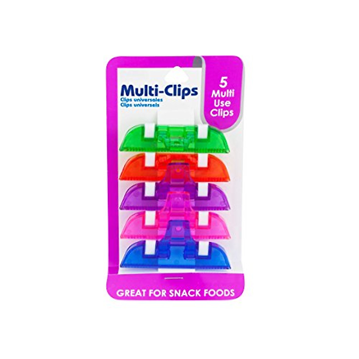 Brite Concepts, Multi-Clips, Plastic, Assorted Bright colors, 5-Count