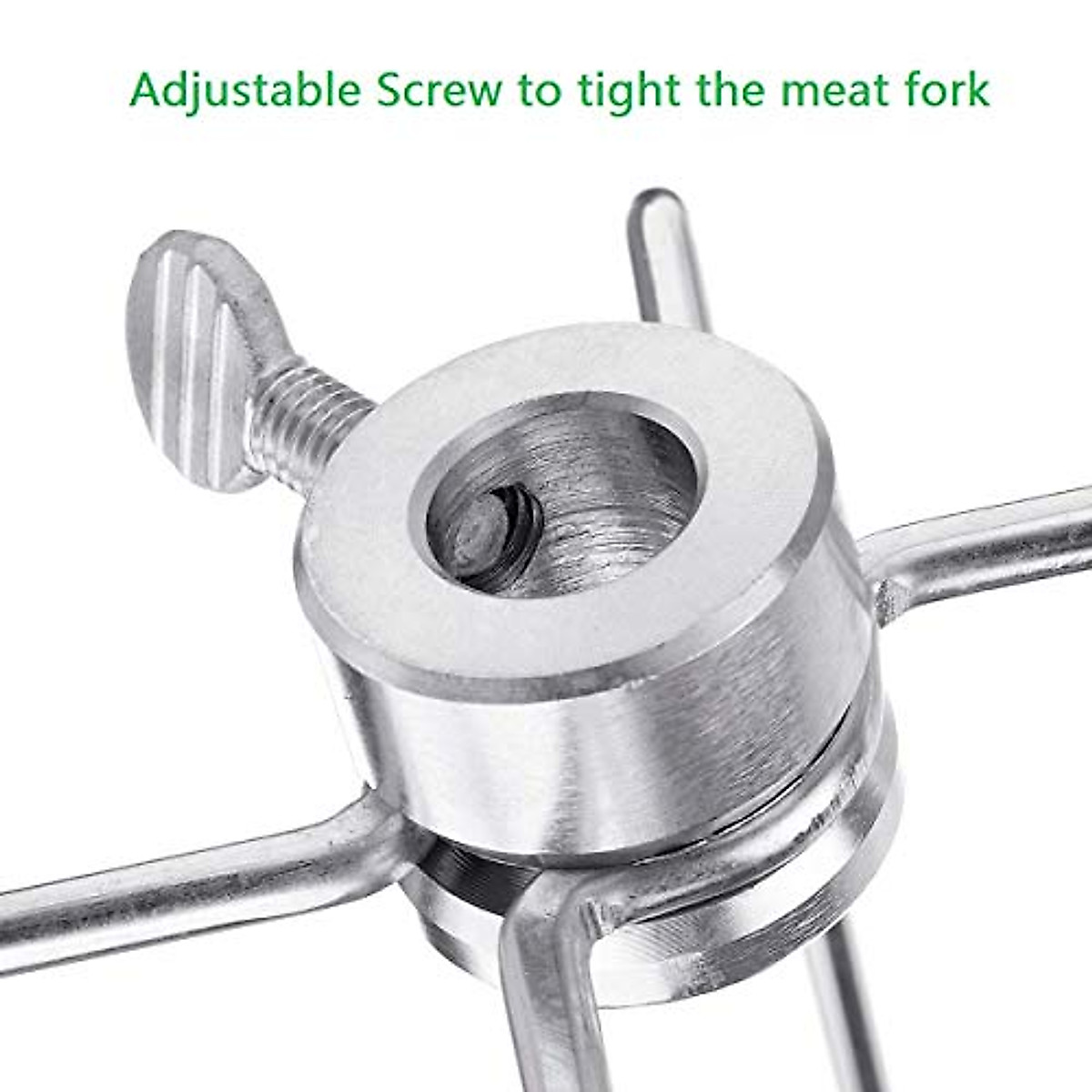 N & N 304 Stainless Steel Rotisserie Meat Forks(1-Pair) - Fits 3/16-Inches Hexagon, 1/4-Inches Square & 3/8-Inches Round Rotisserie Spit Rods