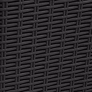 YITAHOME Outdoor Coffee Table with Extra Storage 11.5 Gallon Resin Rattan Side Table for Patio Decor,Cushions(Black)