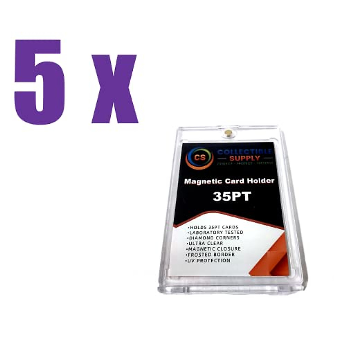 5 Pack Collectible Supply Magnetic Card Holder 35 PT. (5 Total Holders) Trading Gaming Storage & Protection