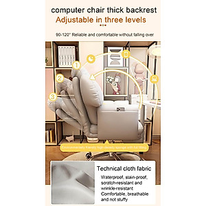 Fabric Office Chair Ergonomic Computer Chair Lumbar Support with Foot Rest Adjustable High Back Gamer Chair for Work or Gamer at Home(50x50x55cm(19x19x21in), White)