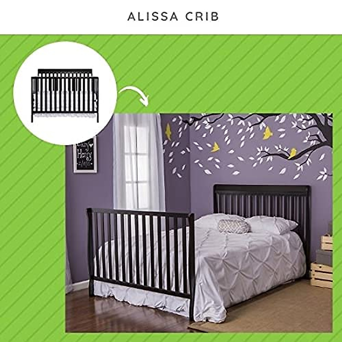 CC KITS Full-Size Conversion Kit Bed Rails for Converting Dream on Me Cribs (Espresso)