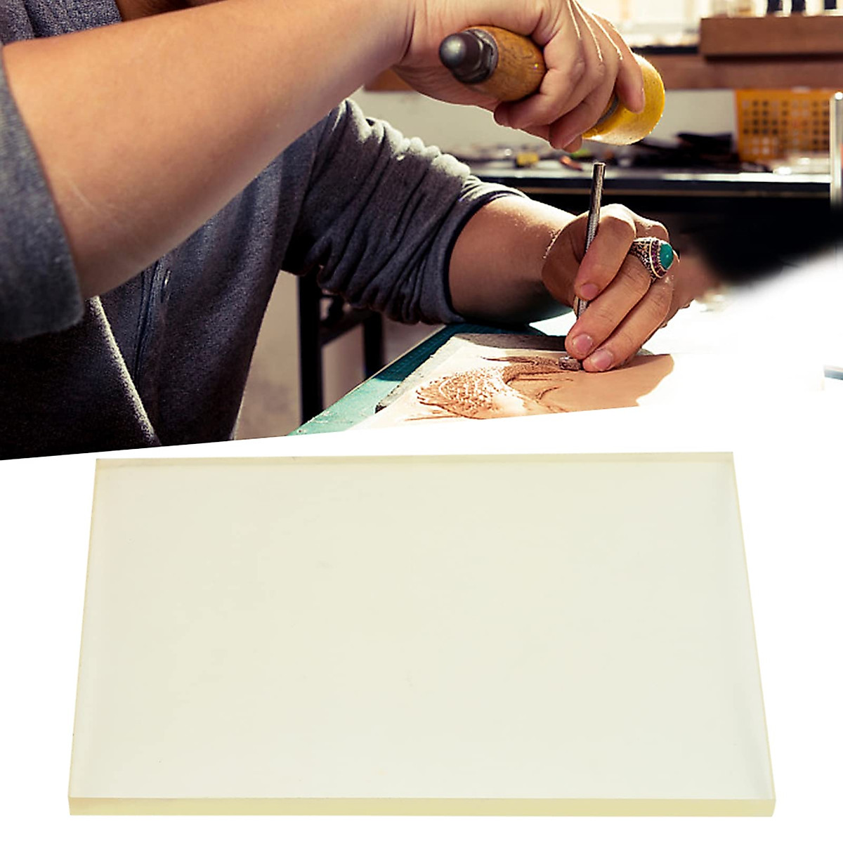 Table Protector Mat Leather Craft Rubber Cutting Hole Punch Stamping Tool Size 20 * 15 * 0.8cm Weight 280g for Craft DIY