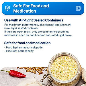 Dry & Dry 0.5(Half) Gram [100 Packets] Silica Gel Packets Desiccants Silica Gel Packs - Food Safe Silica Packets Silica Gel Desiccant Packs for Storage