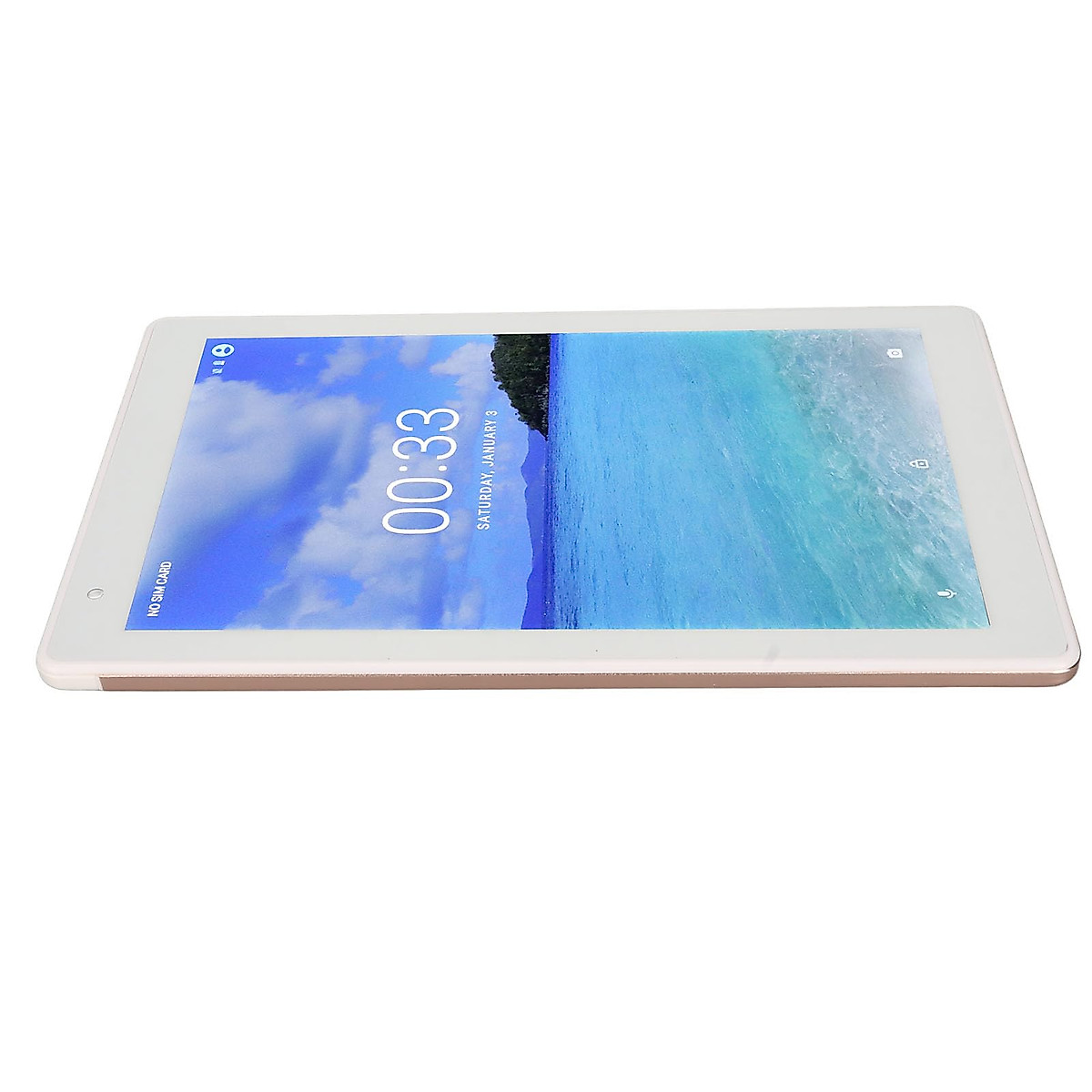 Honio Calling Tablet, HD Tablet 4GB RAM 64GB ROM Dual Camera 2.4G 5G WiFi 100‑240V Gold 10 (US Plug)