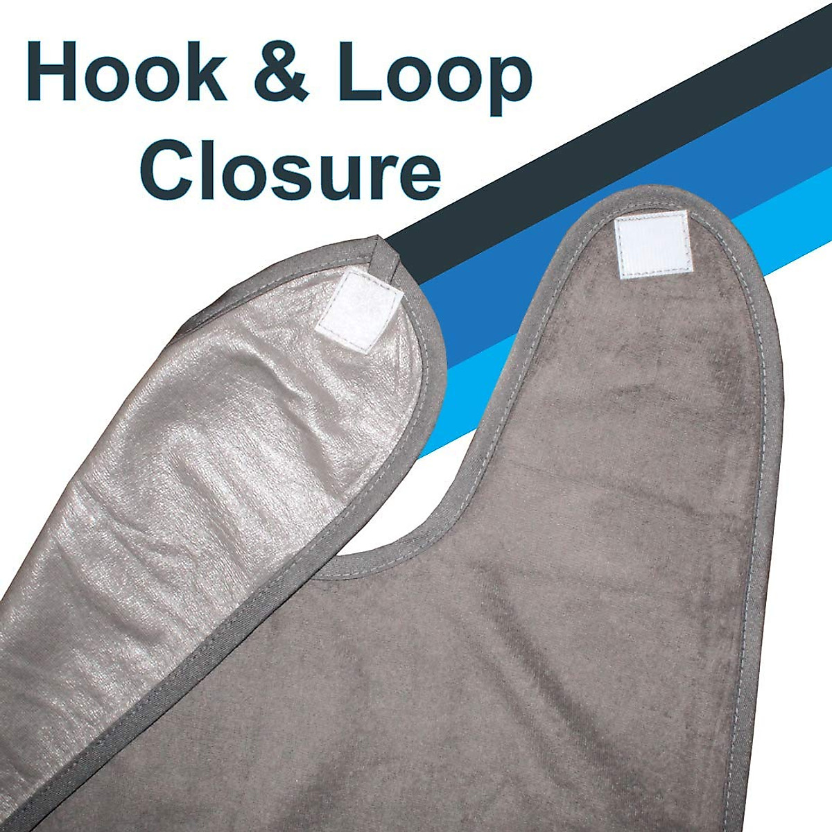 Rehabilitation Advantage Vinyl Clothing Protector Bib, Gray, Large