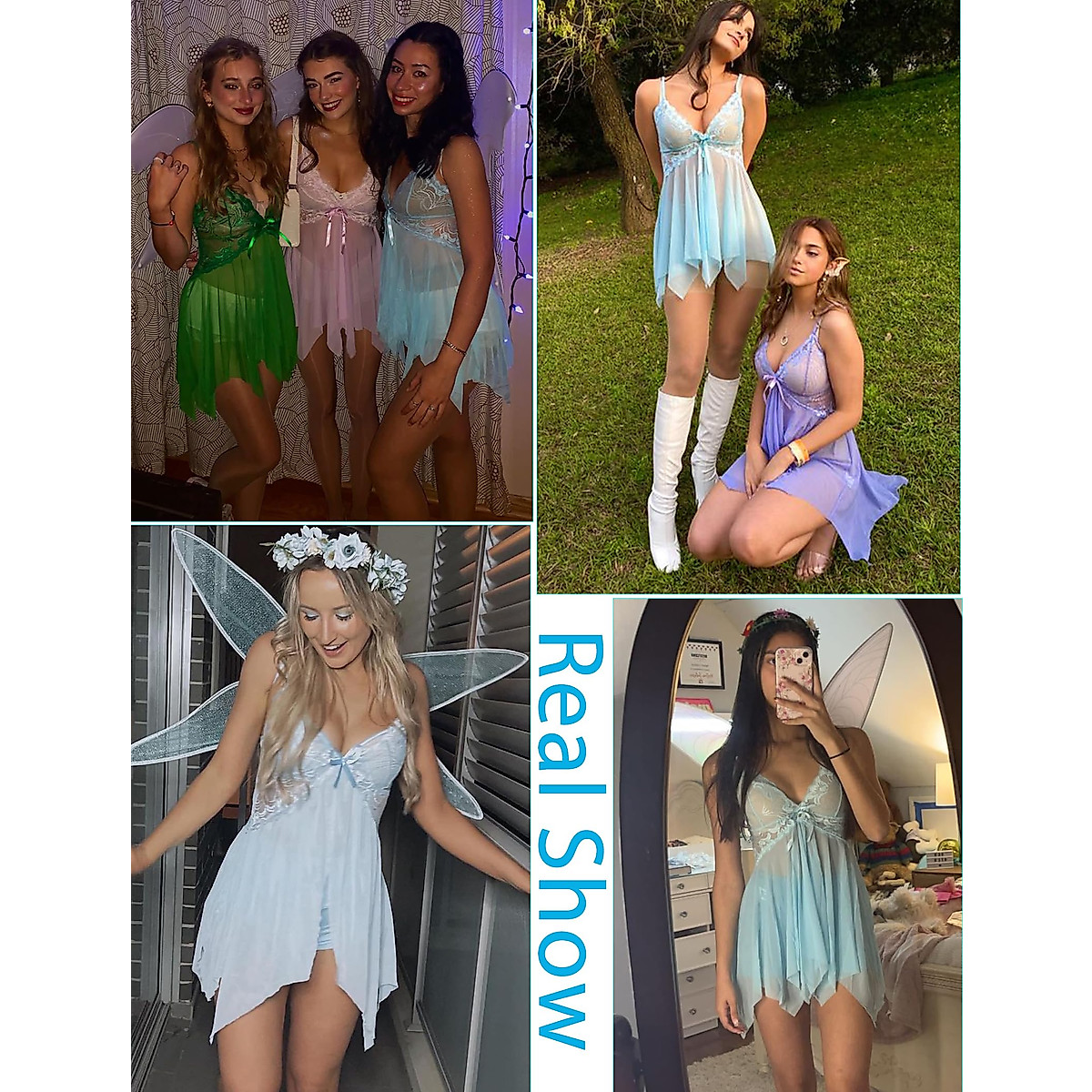 Avidlove Sexy Lingerie for Women Lace Babydoll Lingerie, Baby Blue, Large