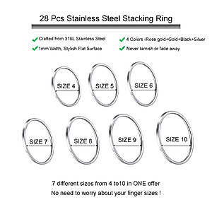GOLDCHIC JEWELRY 28 Pcs Midi Ring Bohemian Knuckle Ring Sets Fashion Finger Vintage Silver Stackable Rings for Women Lady Knuckle Midi Rings for Mother Wife Fiancee