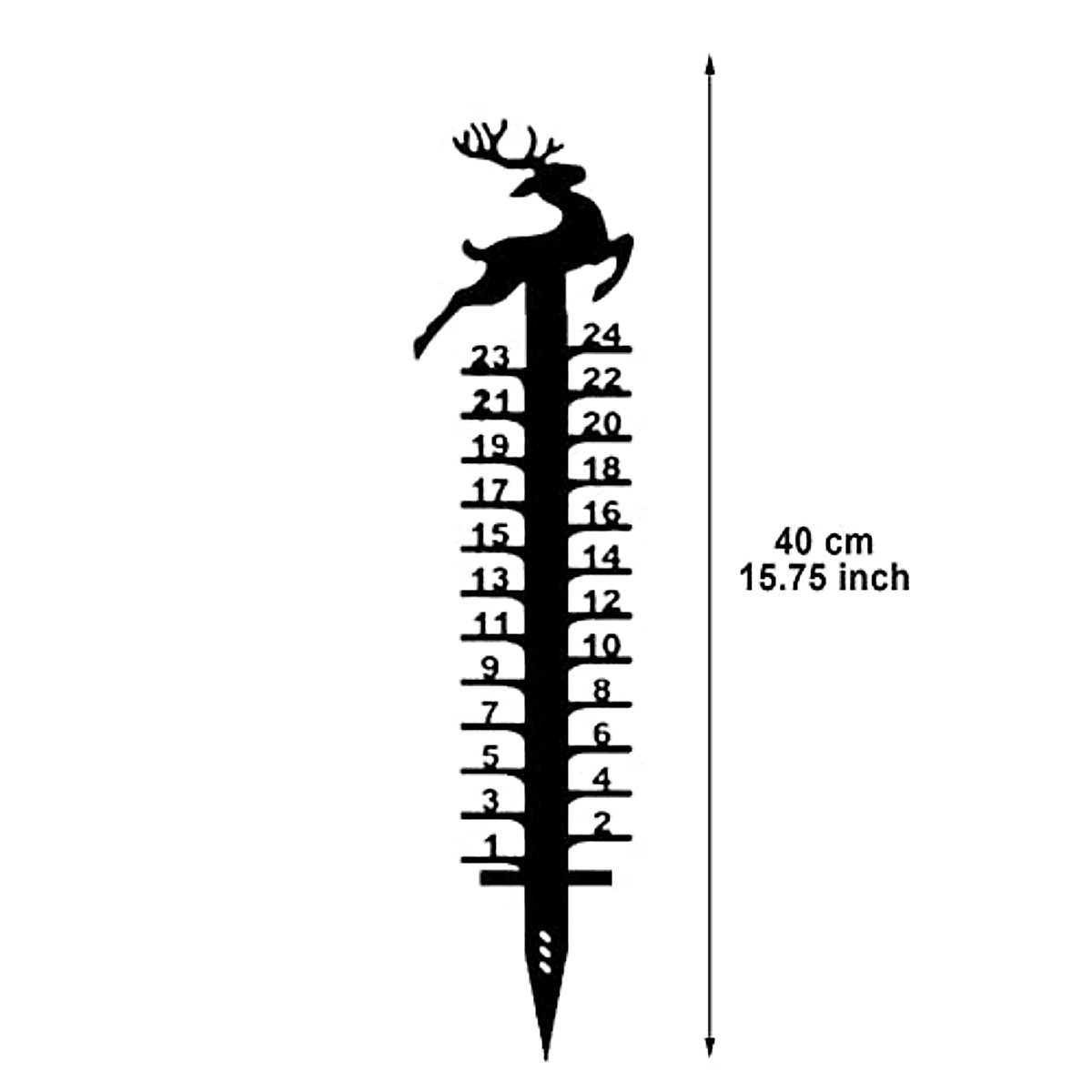 Gift 24cm Snowflake Snow Measuring Instrument Snowmobile Snow Measuring Instrument Metal Snow Measuring Ruler Outdoor Garden Ornament Dial Gauge Digital (Black, One Size)