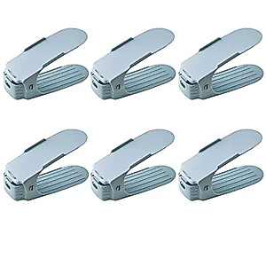 LUVADU ZCX Shoe Slots Organizer 6 PCS Shoes Slots Organizer, 3-Level Adjustable Shoe Stacker,Space Saver Shoe Stacker Storage Shoe Racks (Color : B)