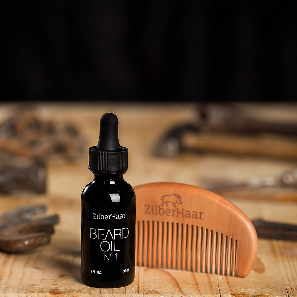 ZilberHaar Beard Oil + Beard Brush + Beard Comb bundle