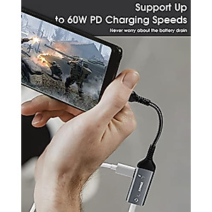 ZOOAUX [New Version] USB Type C to 3.5mm Audio Adapter and Charger,2 in 1 USB C to Aux Audio Jack Splitter Hi-Res DAC and Fast Charging Dongle for Galaxy S22/S21/S20 Note 20,iPad Pro,Pixel 3/4 XL