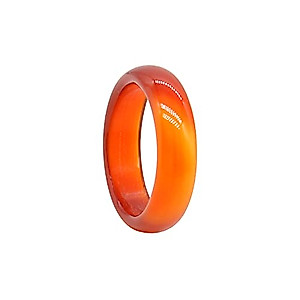 FUTIMELY 2Pcs 6mm Red Carnelian Crystal Rings Set for Women Agate Carnelian Stone Stackable Band Ring (8)