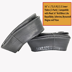 (2-Pack) 16'' x 1.75/1.95/2.125 Stroller Inner Tube Replacement for All Baby Trend Expedition Jogger Strollers - The Perfect Baby Trend Stroller Tire Tube,Heavy Duty Rear Wheel Replacement Tubes