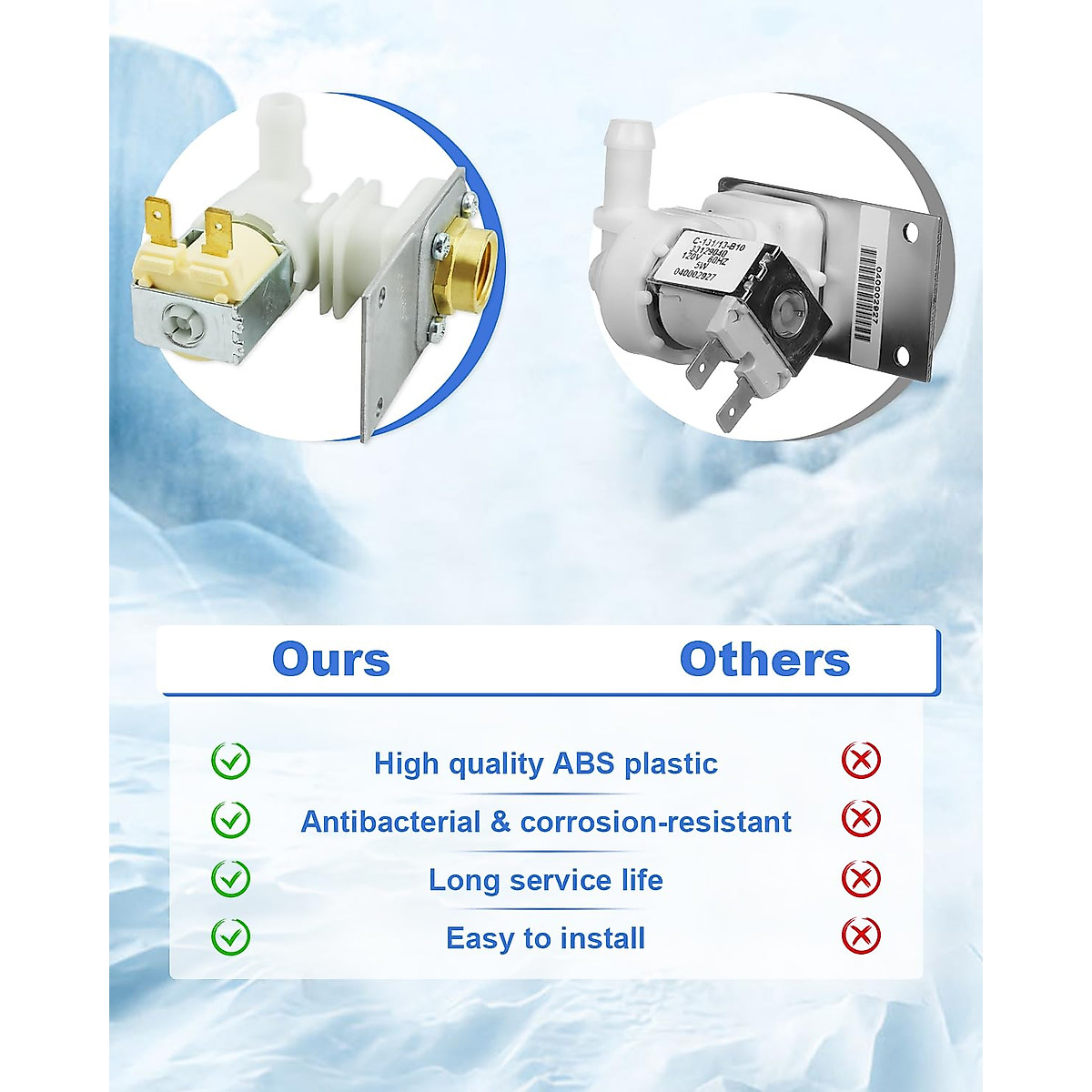 040003579 Water Inlet Valve Compatible with Manitowoc Ice Machine U0140 U0190 U0240 U0310, 115V/120V