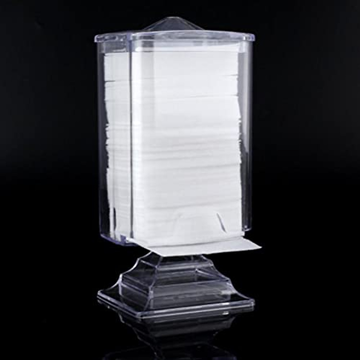 kekafu Cotton Pads Holder Organizer Clear Acrylic Cosmetic Cotton Pad Container Square Makeup Organizer Cosmetic Pads Container with Lid for Bathroom Home Office