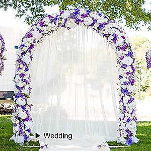 Metal Garden Arch,7.8 Feet High x 5.5 Feet Wide Sturdy Metal Arbor with Sharp Ends for Climbing Vines and Plants,Weddings Quinceaneras Party Decoration