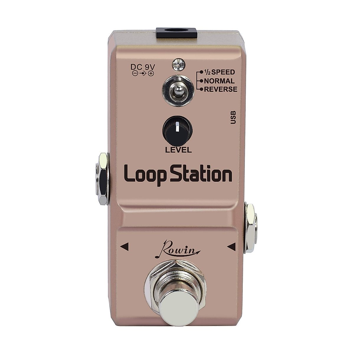 Rowin Loop Station Unlimited Overdubs 10 Minutes of Looping with 9V DC 1A Pedal Power Supply
