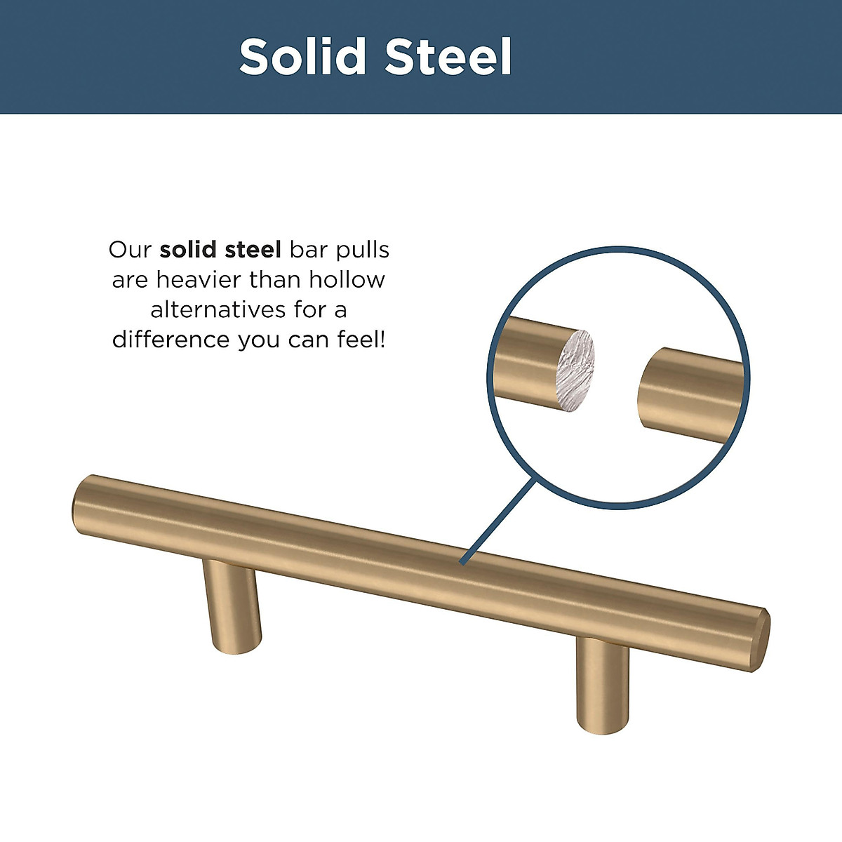 Franklin Brass Bar Cabinet Pull, Champagne Bronze, 3 in (76mm) Drawer Handle, 10 Pack, BAR076Z-CZ-B