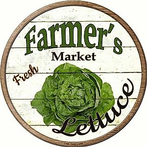 SMART BLONDE Farmers Lettuce Novelty Metal Circular Sign C-605