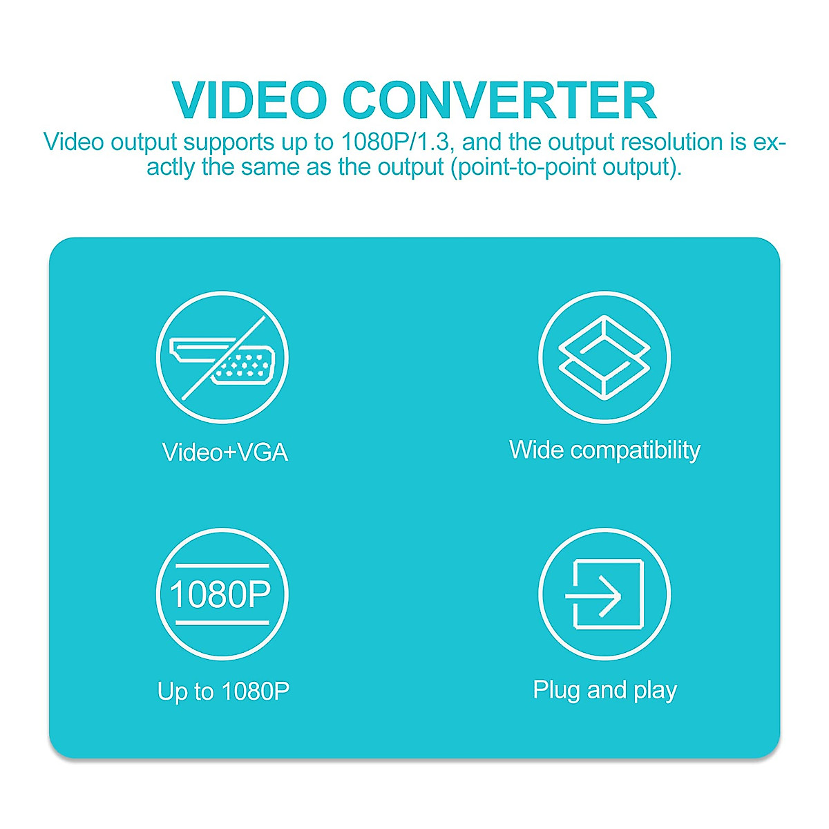 Milisten 3pcs vga cable Adapter Converter Home Converter Adapter Cable Video Output Adapter Cable Adapter Video Converter portable VGA Adapter abs 1080p white Multifunction Office Supplies