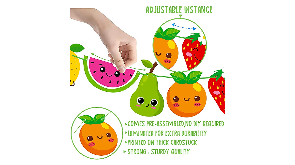 Cute Fruit Theme Birthday Party Banner & Garland Decorations