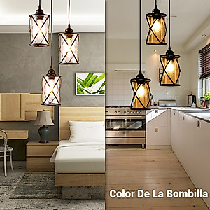 DFL Industrial Glass Pendant Light, 3-Light Black Metal Polished Glass Cover Chandelier, Pendant Light Fixture for Restaurants, Kitchens, Bars, Hallways, Galleries, E26 Base, Bulb Not Included