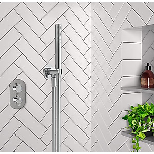 Aquaiaw Wall Supply Elbow with O-Ring Flange, Tapered 1/2 NPT Female Inlet, Solid Brass Wall Union W/Handshower Holder, Round Wall Supply Elbow W/Hand Shower bracket, Polished Chrome, G1/2 Outlet