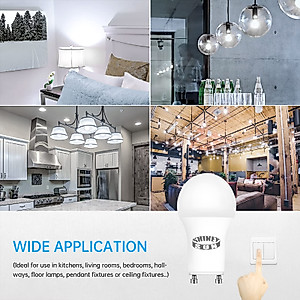 Sunshiney GU24 LED Light Bulb Dimmable, 5000K Daylight, 12W (Equivalent 75W), Twist-in Light Bulb A19 Shape,4 Pack