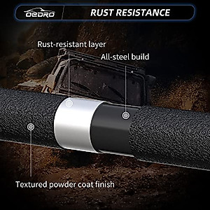 OEDRO Rear Bumper Compatible with 2018-2025 Jeep Wrangler JL & Unlimited JLU (2/4 Doors), Rock Crawler Full Width Bumper with Hitch Receiver & 2 x D-Rings