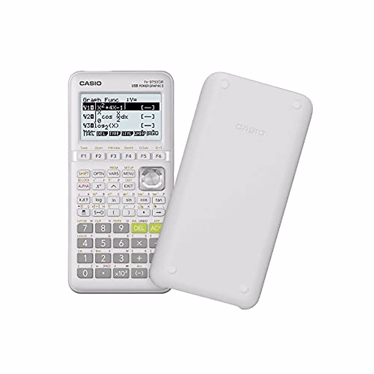 Casio fx-9750GIII White Graphing Calculator (fx-9750GIII-WE), 4 AA batteries required. (included) Small