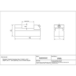 HHIP 3900-0020 1 Inch Precision Parallel Screwless Vise