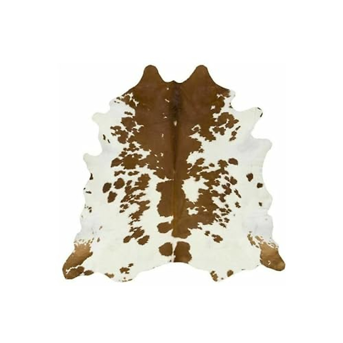 DECIMAL Cowhides 100% Genuine Cowhide Rug-Modern Style Skin Print Floor Carpet for Living Room,Bedroom,Kitchen-Washable Decor Mat,Home Decorations (Brown & White, 5X4 FT)