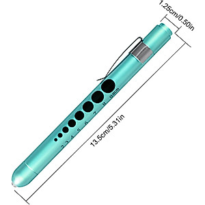 AOICRIE Diagnostic Medical Penlight, Mini Reusable LED Penlight Flashlight Pen Torch, Torch Doctor Nurse Emergency Pen Light with Pupil Gauge and Ruler