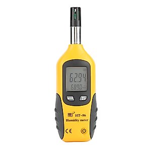 HT-86 Temperature Humidity Meter 2 in 1 Portable Digital Hygrometer Thermometer Humidity Gauge Monitor Indoor Outdoor with Wet Bulb Dew Point Double Display for Industry Agriculture Meteorology