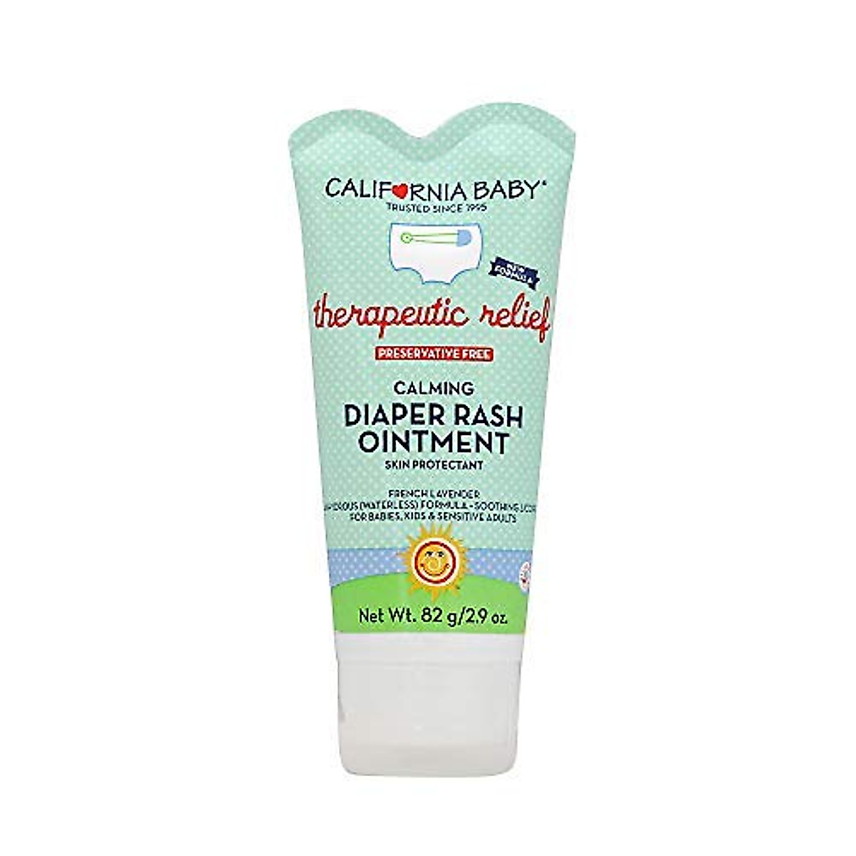 California Baby Calming Diaper Rash Cream | Zinc Oxide Ointment | 100% Bio-Based | Calming Lavender Scent | Hypoallergenic | Soothing Diaper Rash Cream For Baby | 82 g / 2.9 oz.