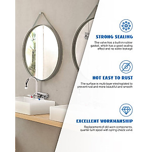 YIGUCS Handle Stem Assembly Hot & Cold Fits for T&S Brass Faucets Replace 002713-40 002714-40, Spindle Assembly for Eterna Valve Replacement