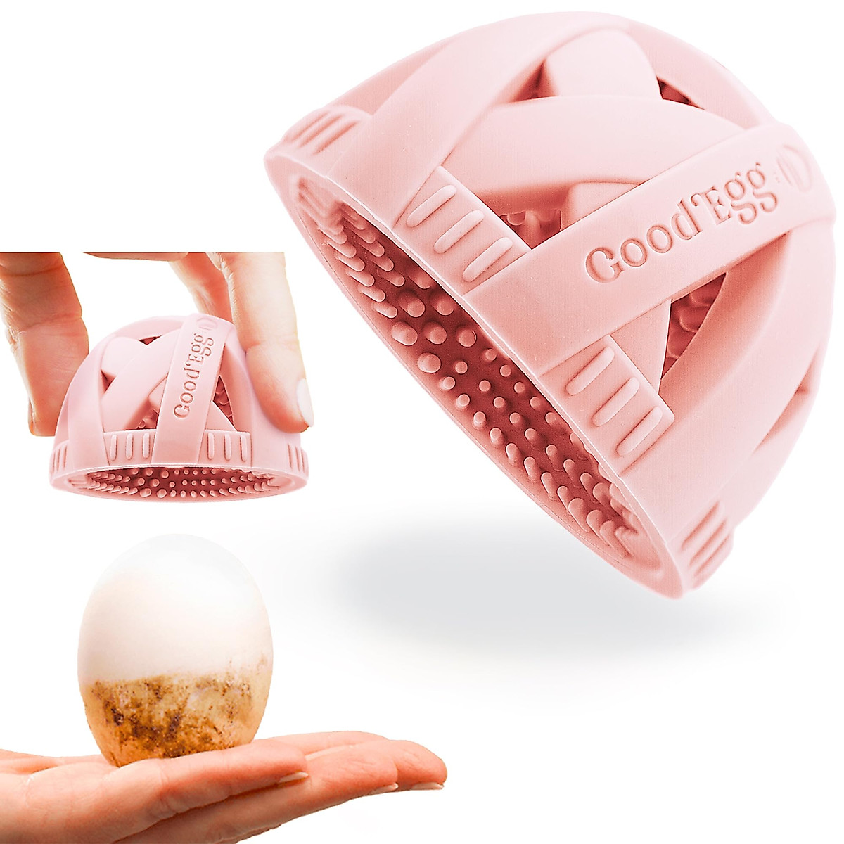 GoodEgg The Original Egg Brush - Silicone Egg Cleaning Brush for Farm Fresh Eggs, Removes Chicken Coop Nasties - Ideal for Backyard Chickens, Homesteaders & Egg Collectors (Standard Sized Eggs)