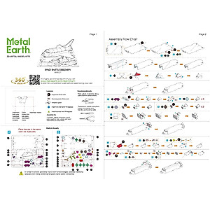 Metal Earth Fascinations Space Shuttle Discovery Color Version 3D Metal Model Kit Bundle with Tweezers