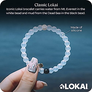 Lokai Beaded Bracelets for Women & Men, Classic Clear Style - Mental Health Awareness Bracelet Encourages Mental Wellness Slides-On for Comfortable Fit - Silicone Stretch Bead Bracelet Jewelry