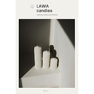 LAWA Ribbed Peak Pillar Candle - Large Beautiful Handmade Pillar Scented Soy Wax Candle Elegant Bubble Aesthetic Candle Housewarming Gift Home Room Shelf Decor Idea White (Small)