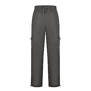 Men's Fashion Loose Pants for Men Lightweight Pants Men Elastic Waist Pants Men Sweat Pants for Mens Loose Fit Pants White Cargos Black Cargo Skirt(01-Dark Grey,XX-Large)