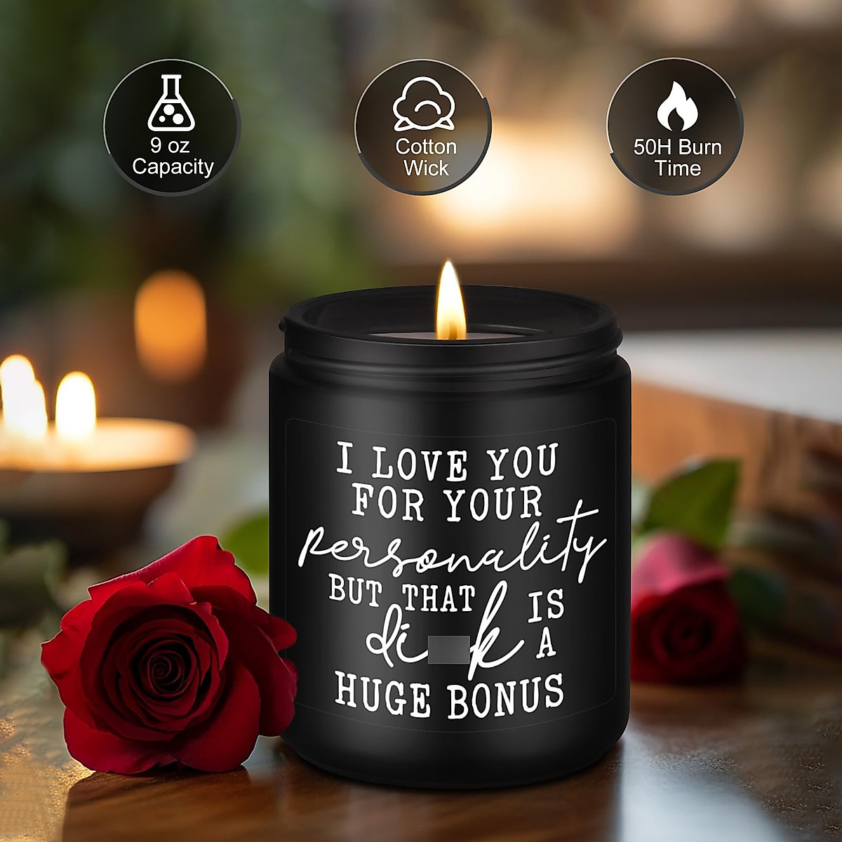 LEADO Candles for Men, Funny Gifts for Boyfriend, Valentines Day Gifts for Him, Husband Gifts - Naughty Anniversary, Christmas, Birthday Gifts Ideas for Boyfriend, Husband, Fiance, Blue Collar