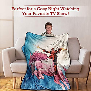 Marvel Deadpool Unicorn Fleece Throw Blanket for Adults & Kids - Softest and Comfy Blanket - Measures 60 x 45 Inches to Suit All Ages | Bazillion Dreams
