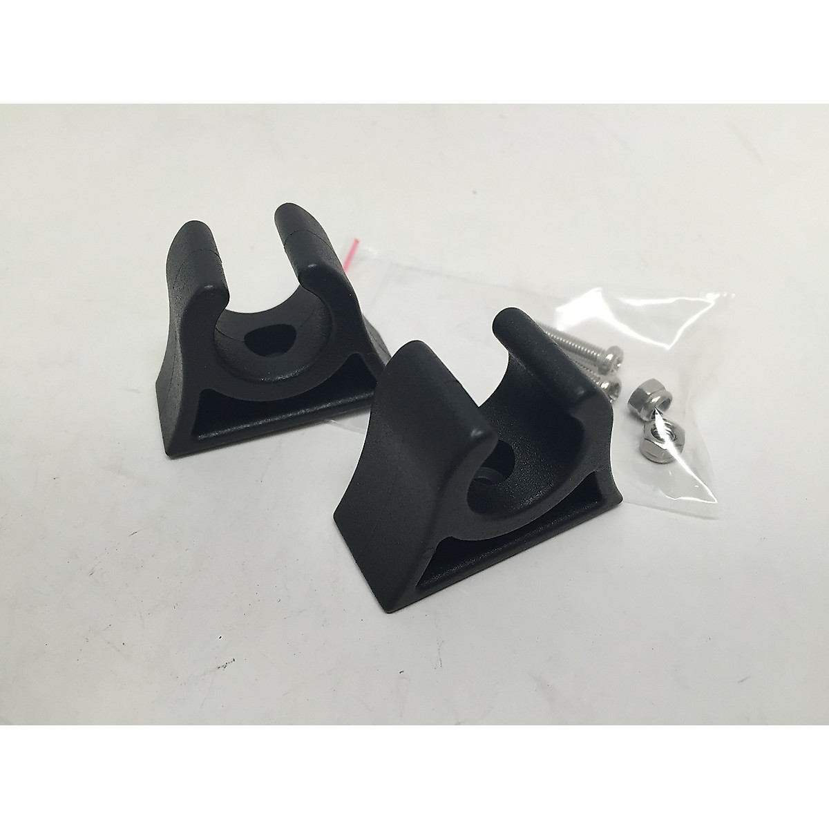 MARINE BOAT CANOE KAYAK PAIR of BLACK PP+TPR MOLDED PADDLE CLIP 3/4" DIAMETER