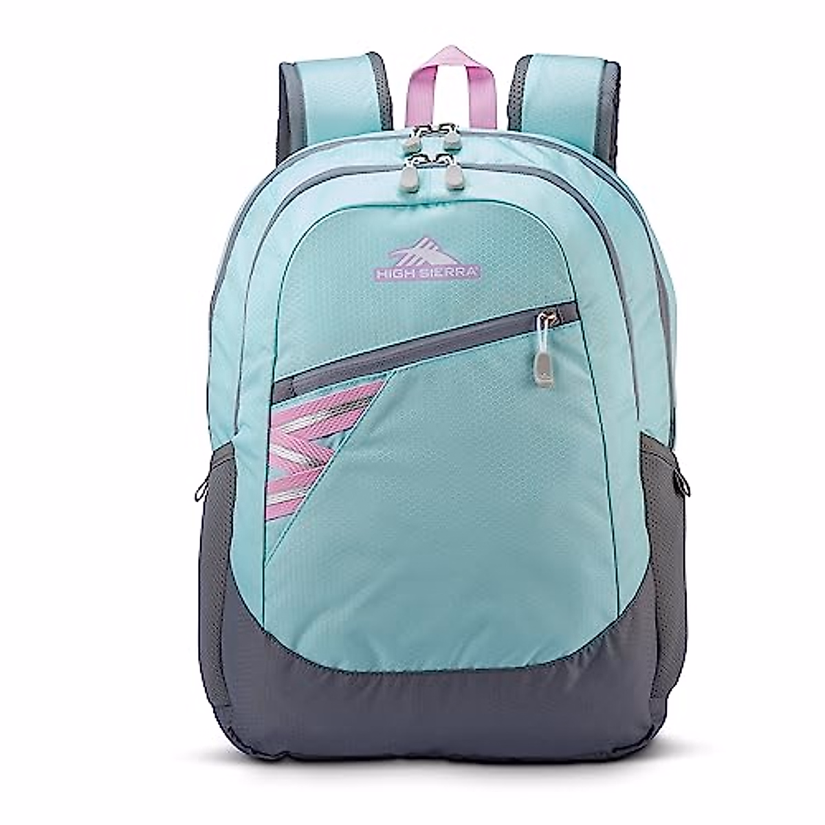 High Sierra Outburst 2.0 Carry-On Daypack Book Bag with Padded Laptop Tablet Sleeve, 360 Degree Reflectivity, Fits Most 15.6" Laptops, 28L, Sky Blue/Iced Lilac