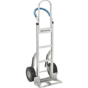 Strongway Continuous Handle Aluminum Hand Truck/Stair Skid Moving Dolly - 660-Lb. Capacity, 18in. Wide Toe Plate, 10in. Polyurethane Wheels, 54in. High