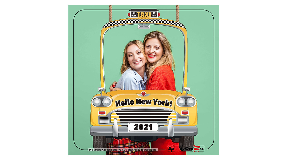 Taxi Photo Booth Frame - Custom NYC Party Backdrop & Props