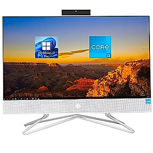 HP 200 G4 21.5" FHD All-in-One Desktop Computer, Intel i3-1215U 6-Core, 16GB RAM, 1TB NVMe SSD, WiFi, Bluetooth, Webcam, HDMI, Windows 11 Pro, White AIO
